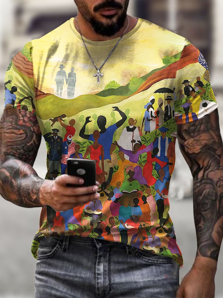 Men's Juneteenth Cheer Freedom And Independence Printing T Shirt