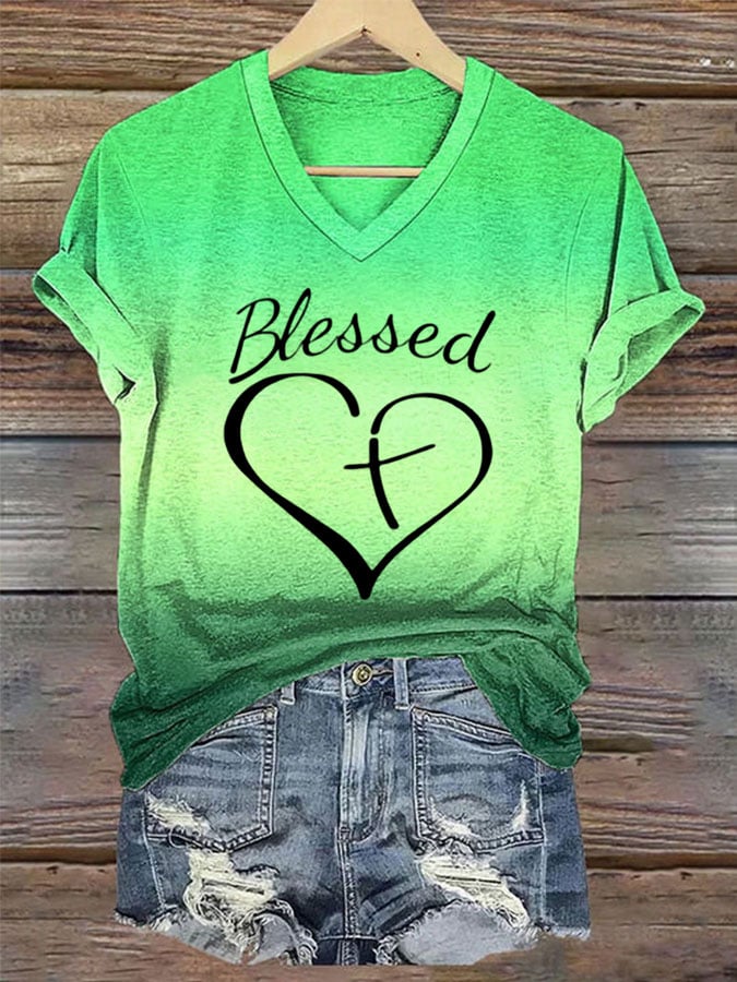 Women's Blessed Print T-Shirt