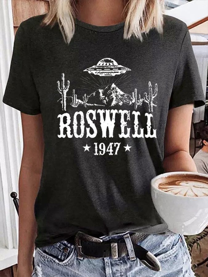 Women's Roswell UFO Print T-Shirt