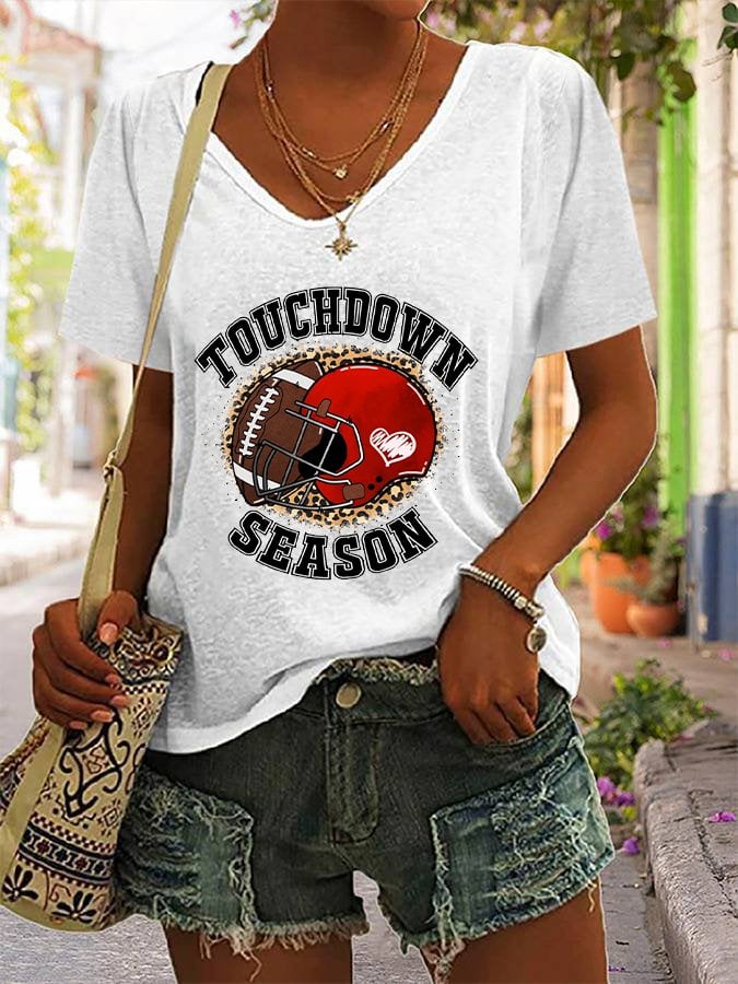 Women's Touchdown Season V-Neck Tee