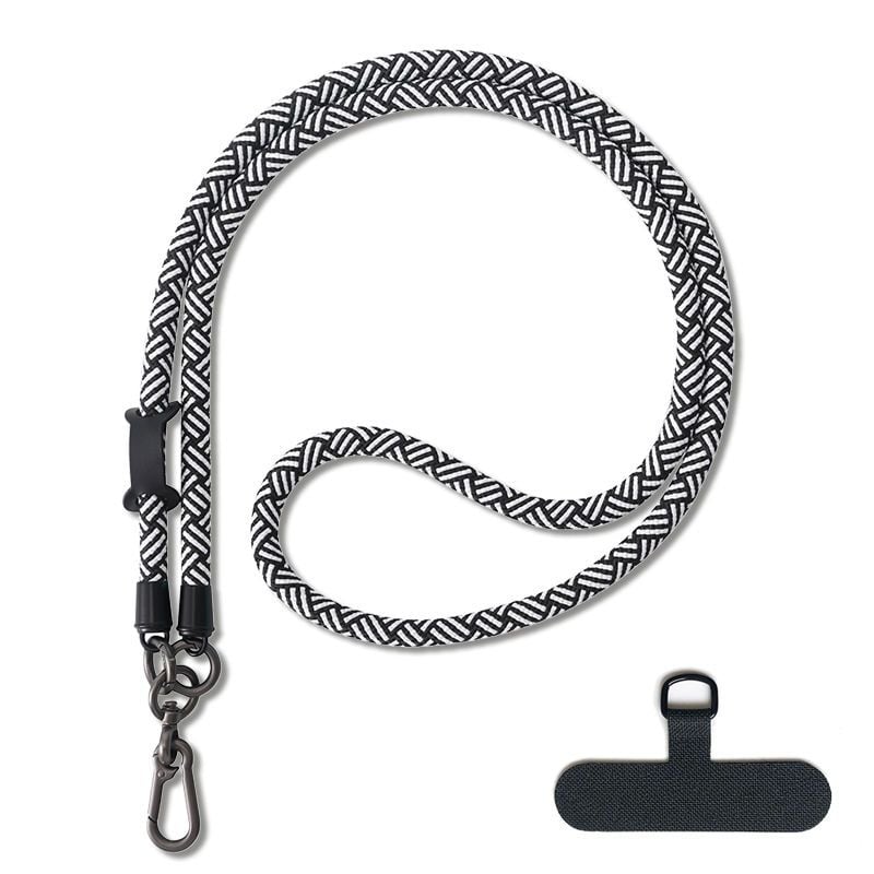 Rope Phone Strap with Card - Zebra Black