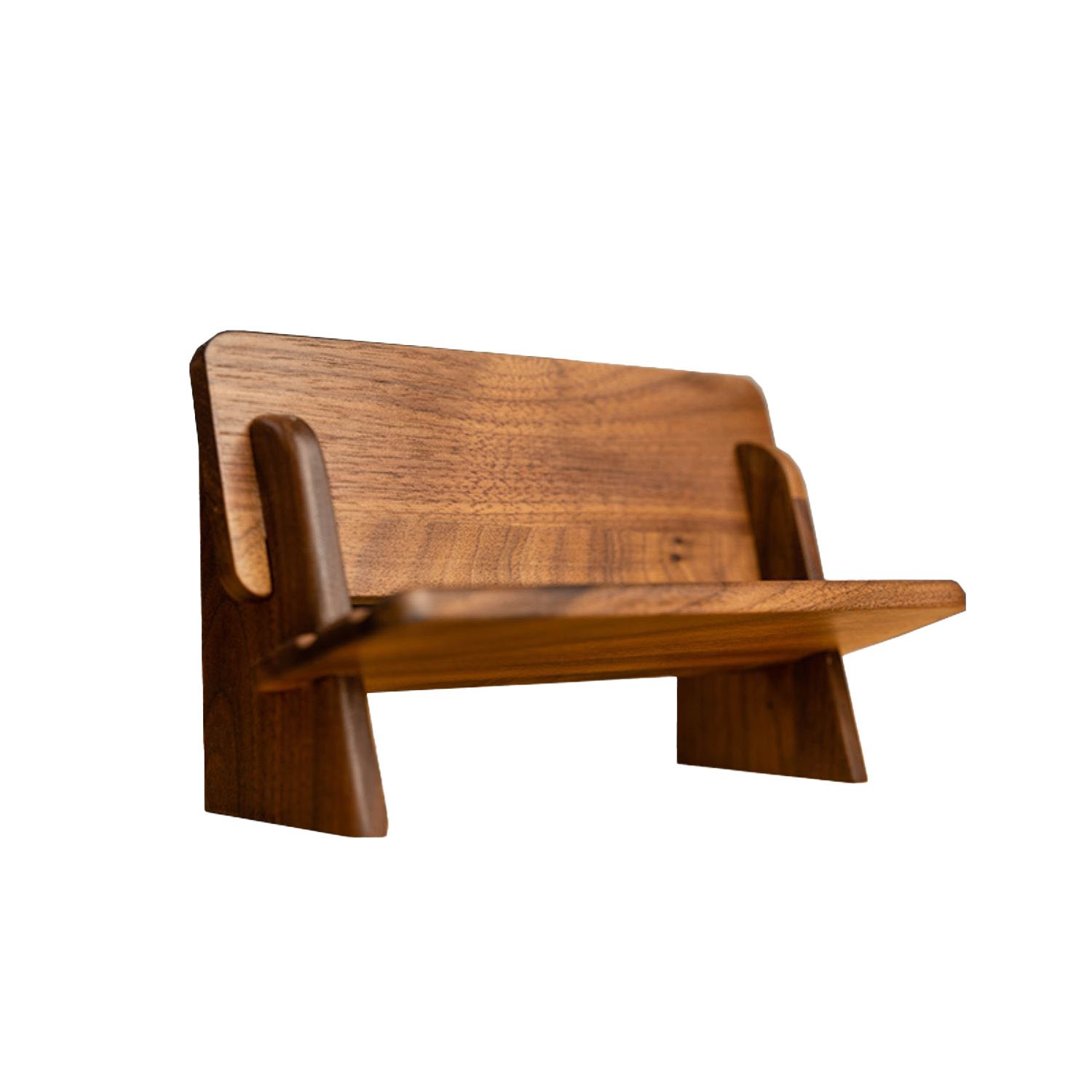 Beech Walnut Wood Chair Phone Holder Stand | Phone Storage Organizer