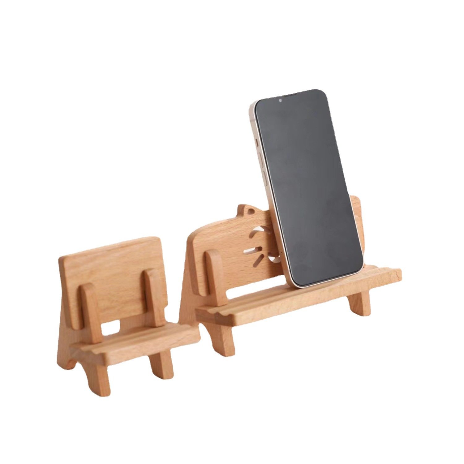Raw Wood Chair Phone Holder Stand|Phone Storage|Chair Phone Organizer