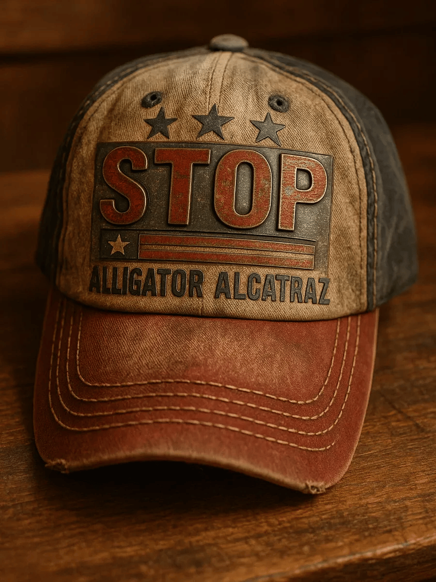 Unisex Stop Alligator Alcatraz Print Baseball Cap