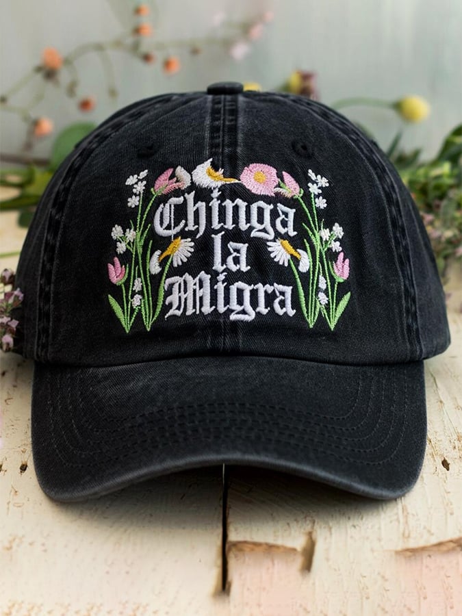 Unisex Chinga La Migra Print Baseball Cap
