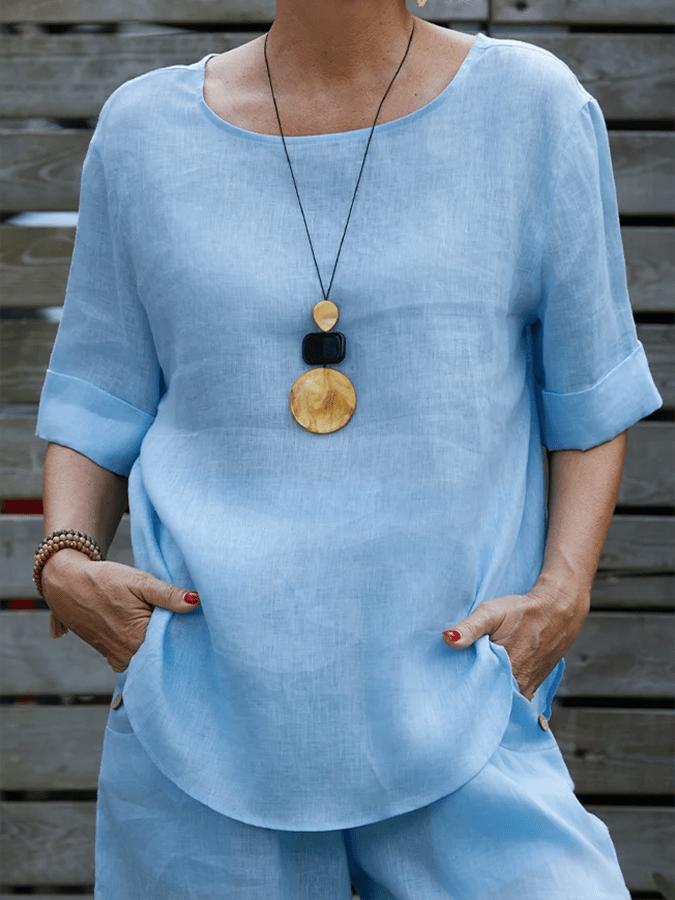 🔥$59 Free Shipping🔥Women's Solid Color Button Down Shirt (Front And ...