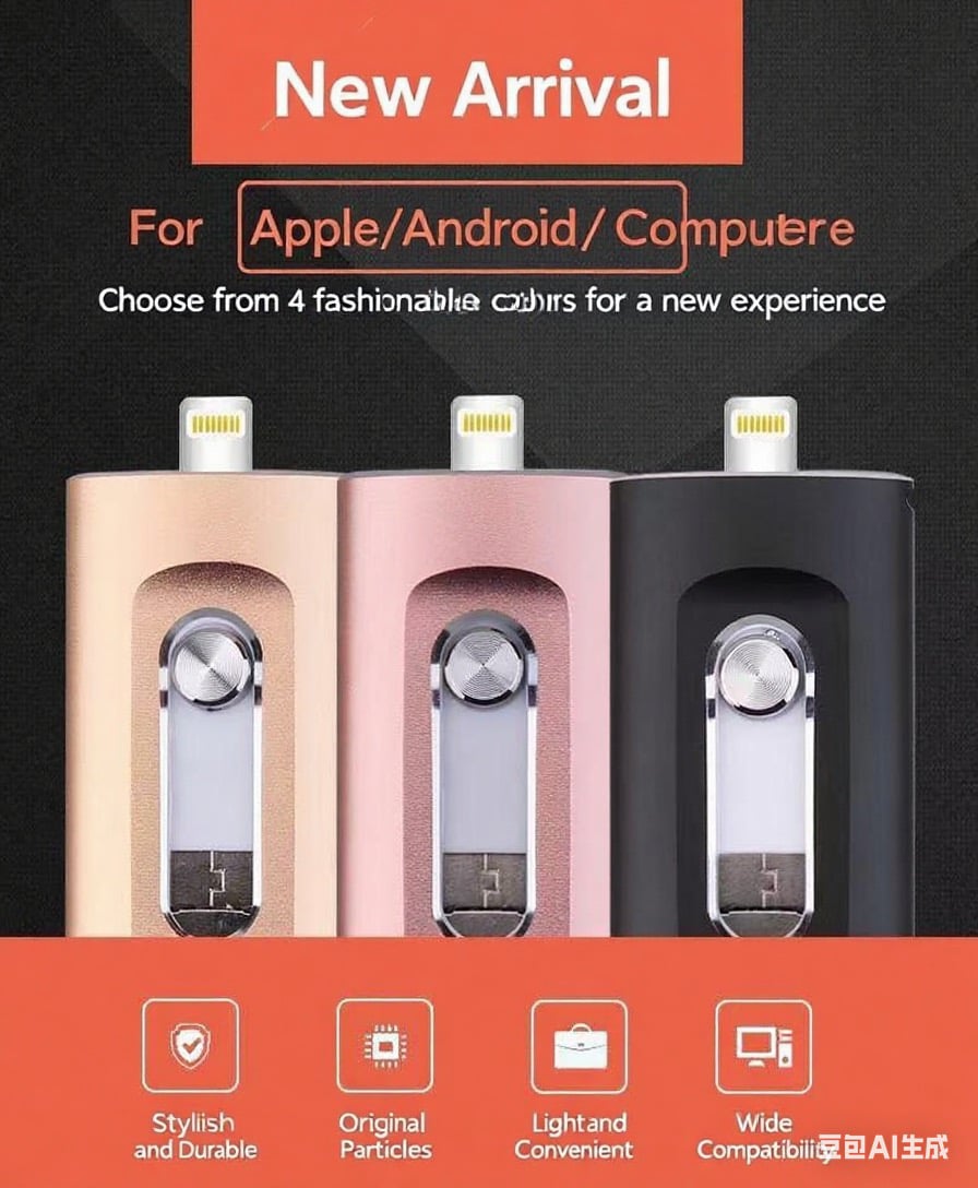 ⚡3 in 1 Flash Drive, Portable High Speed USB 3.0 Memory Storage, OTG Flash Pen Drive with Free ...