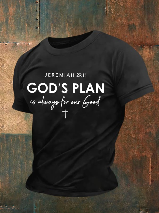 Men'S God’S Plan Is Always For Our Good Print T-Shirt