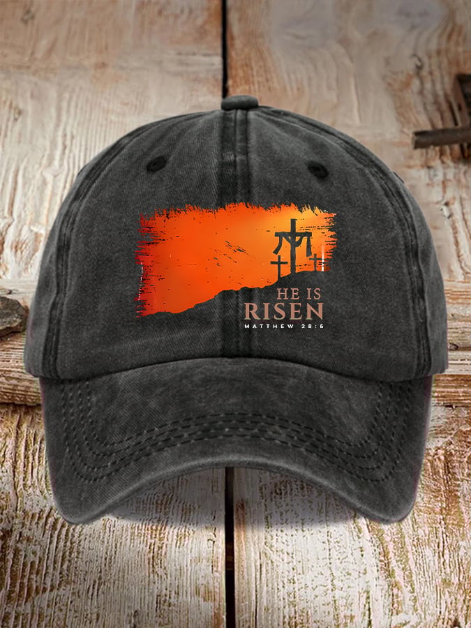 He is Risen Faith Print Baseball Cap