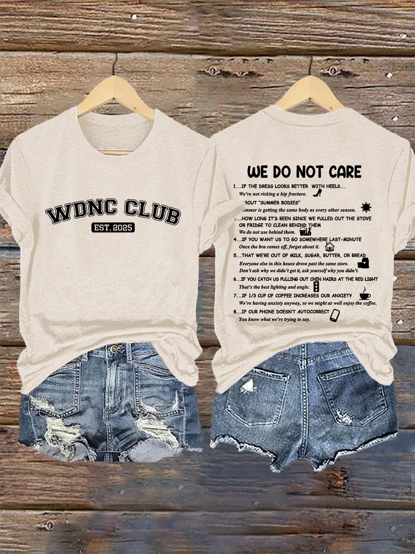 Retro Funny WDNC Club Menopause Perimenopause Print T-Shirt