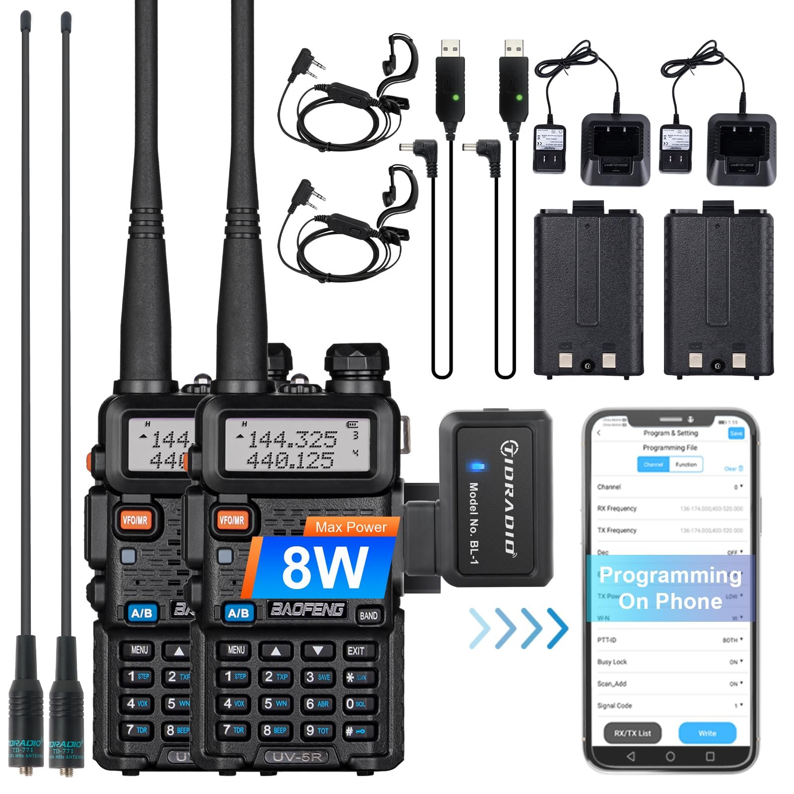 Portable two-way radio, 128 channels encrypted calls, Leading Military ...