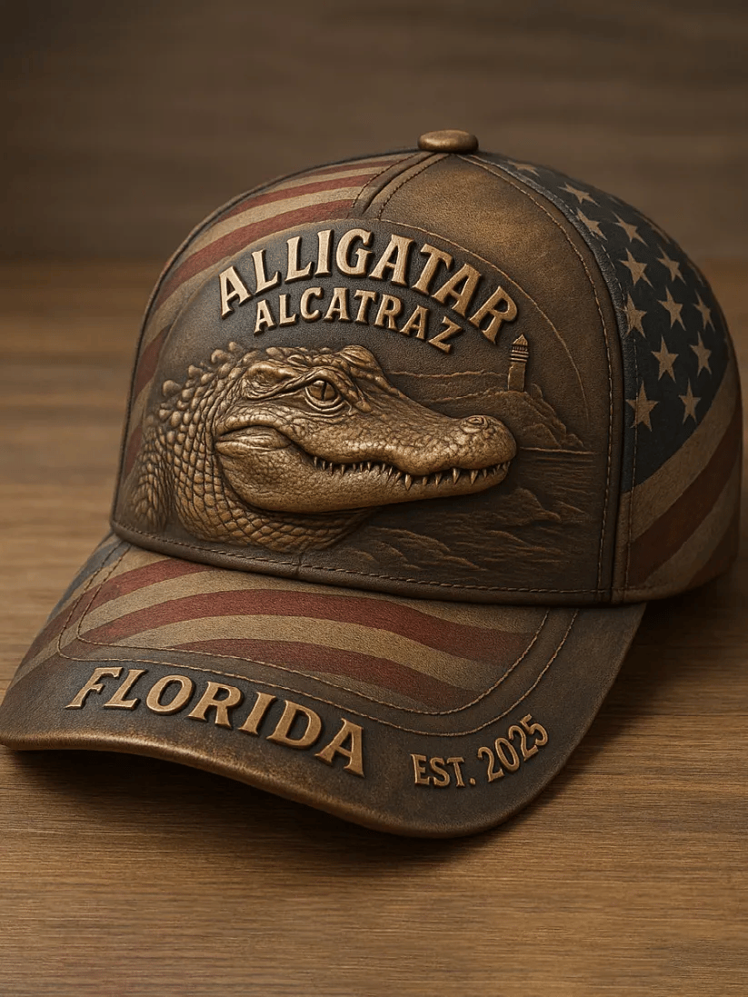 Unisex Alligator Alcatraz No Escape Print Baseball Cap