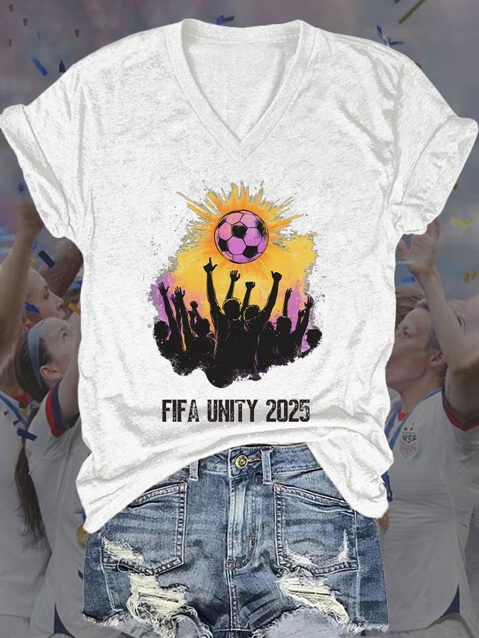 Women's Fifa Unity 2025 Print V-Neck T-Shirt