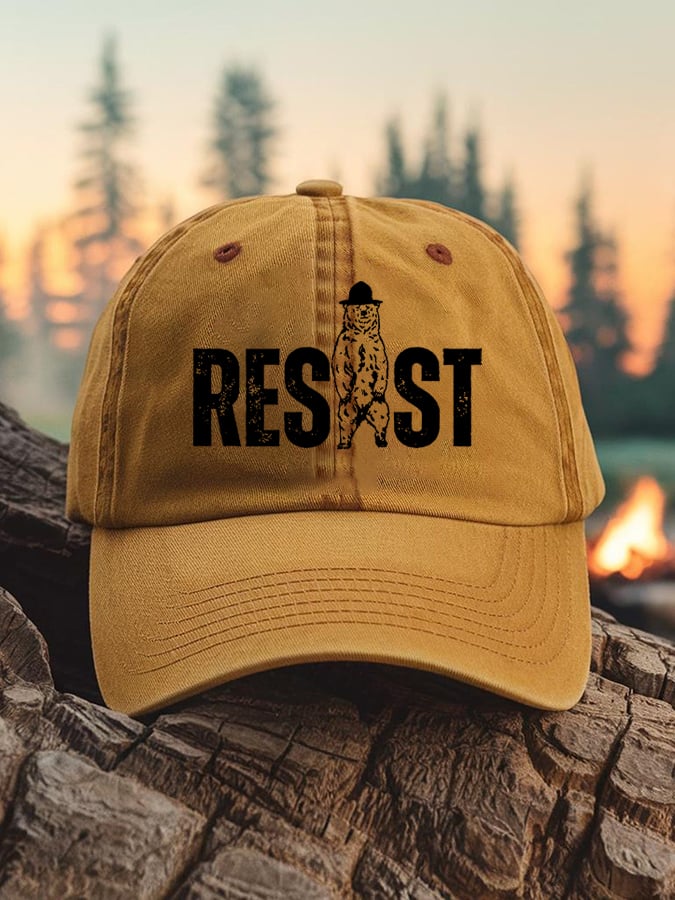 Unisex Resist Bear Print Baseball Cap