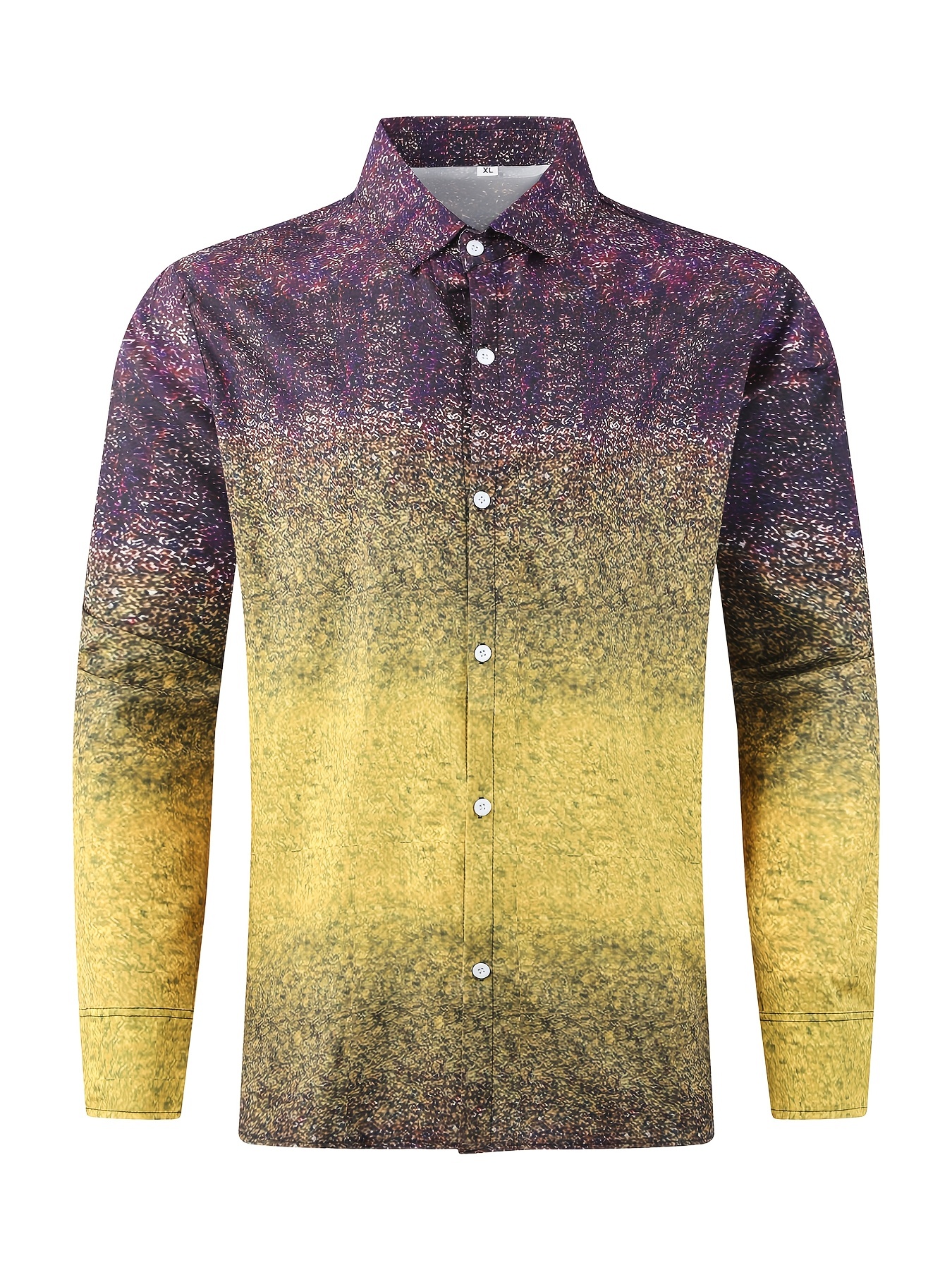 Men's Ombre Print Button-Down Shirt