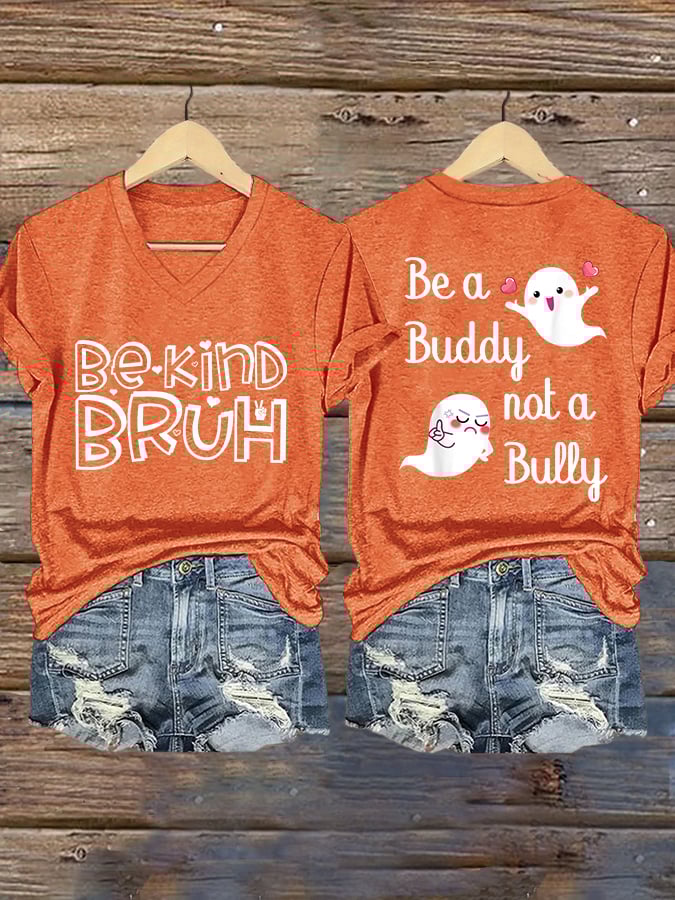 Women'S Be A Buddy Not A Bully Anti Bullying Unity Day Print T-Shirt