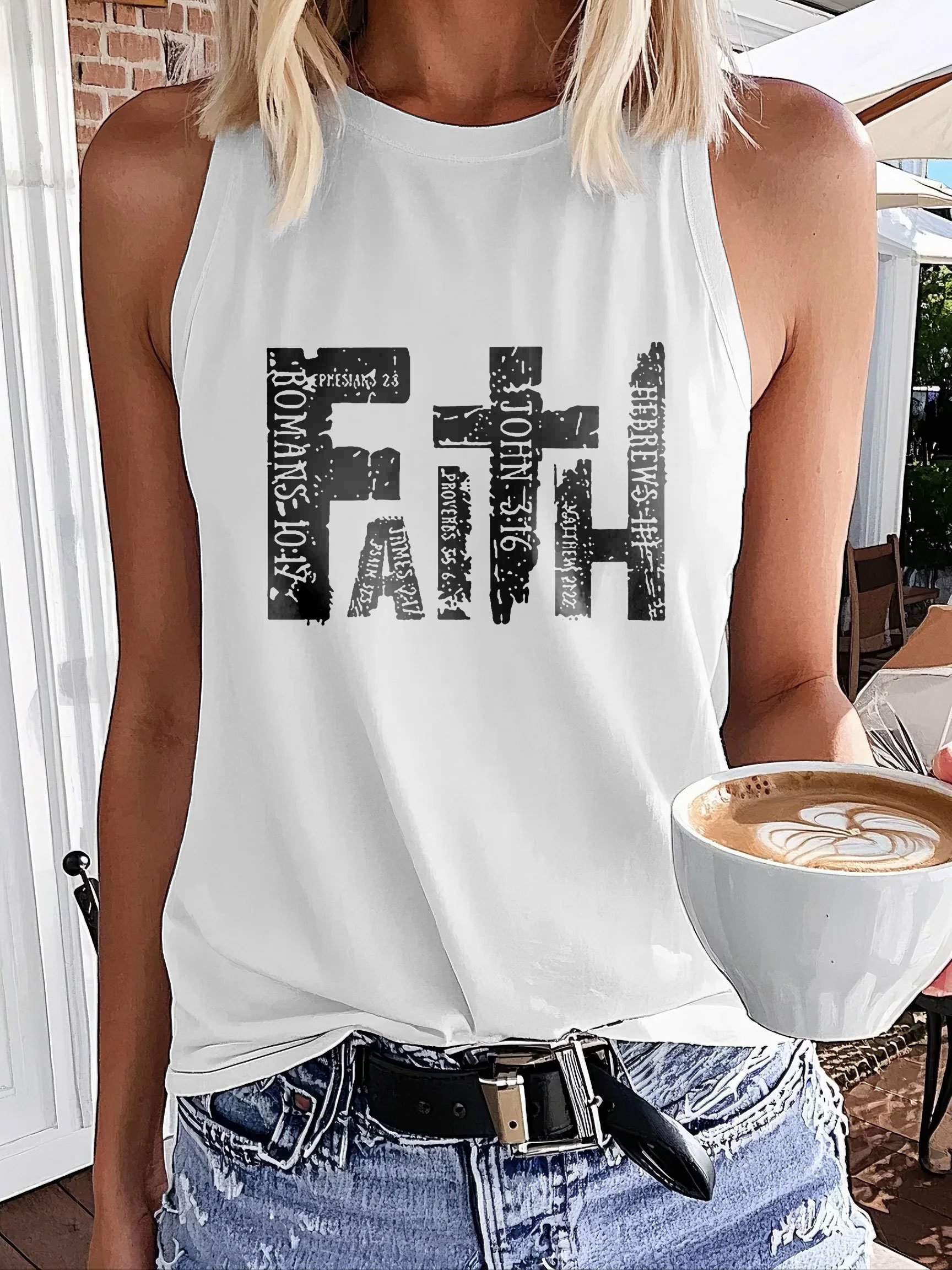 Women's Faith Print Vest