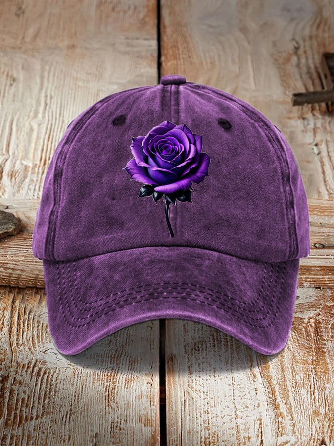 Alzheimer's Awareness Purple Rose Hat